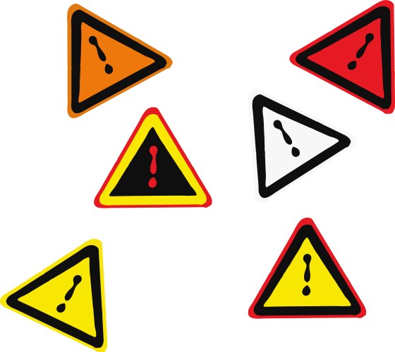 Warning sign exclamation mark Royalty Free Vector Image
