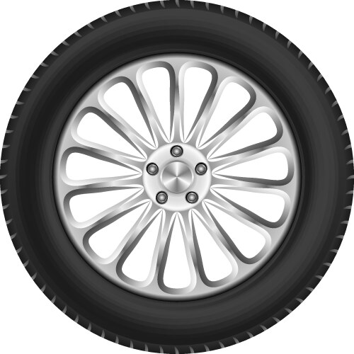 Realistic car wheels set Royalty Free Vector Image
