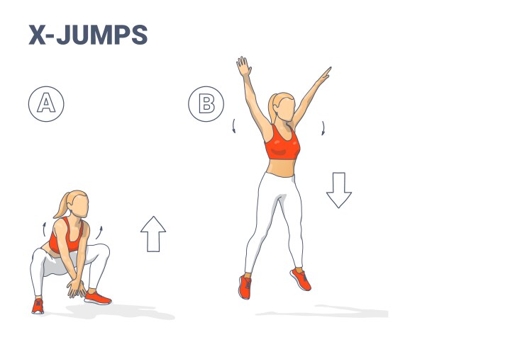 Woman Jumping Jacks Vector Images (73)