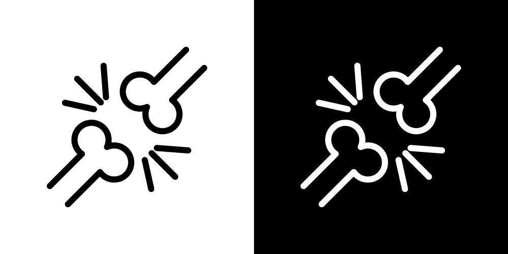 Bones icon set knee joint bone symbol human Vector Image