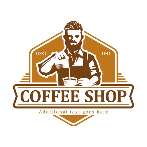 Espresso coffee emblem logo badge Royalty Free Vector Image