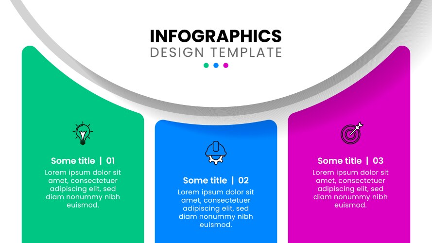 Infographic template 3 standing square banners Vector Image