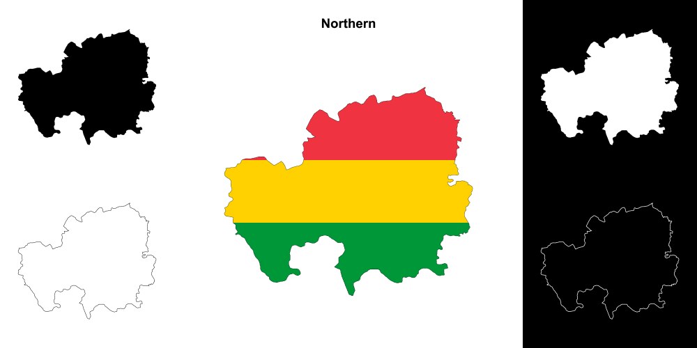 Northern outline map Royalty Free Vector Image