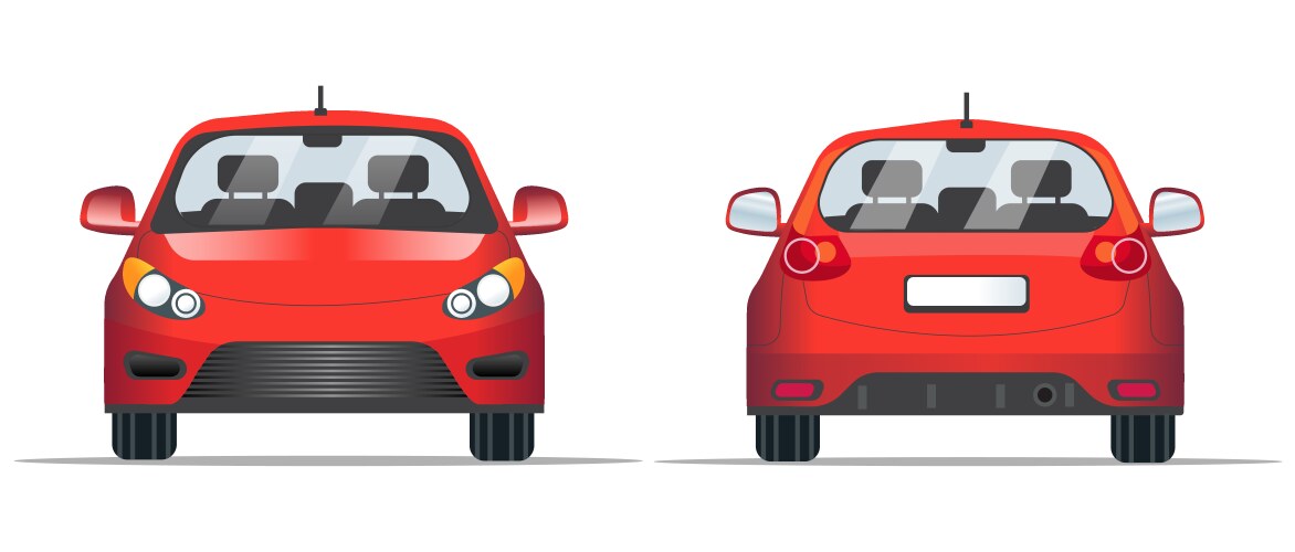 Car template side front back top view Royalty Free Vector