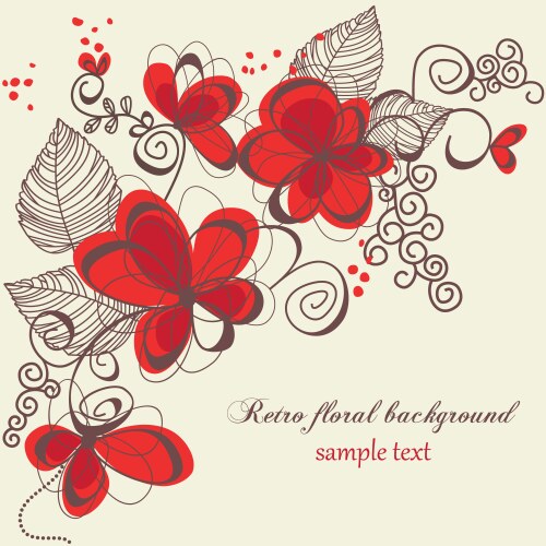 Retro floral background Royalty Free Vector Image