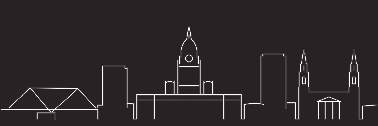 Leeds west yorkshire england linear style Vector Image