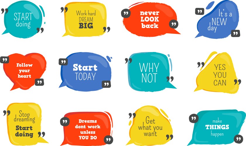 Text quotes box set texting quote sentence Vector Image