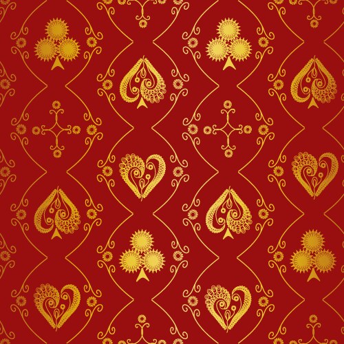Playing cards seamless background pattern Vector Image