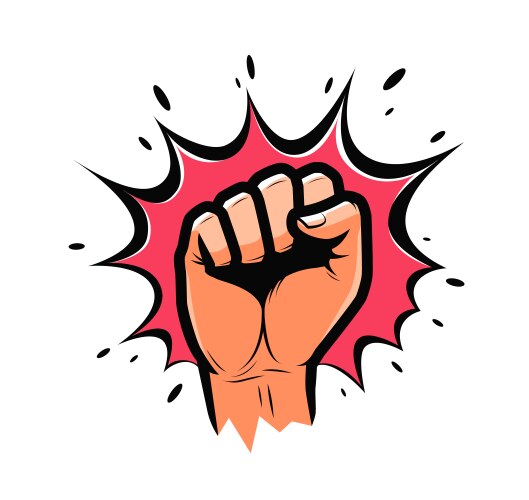 Clenched fist punching from front Royalty Free Vector Image