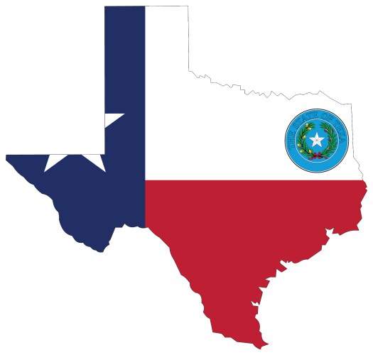 Texas Outline with Flag Vector Images (over 820)