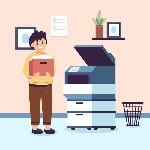 Hand drawn office printer Royalty Free Vector Image