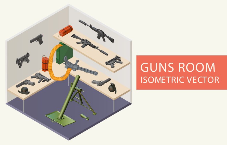 Exercise equipment isometric composition Vector Image