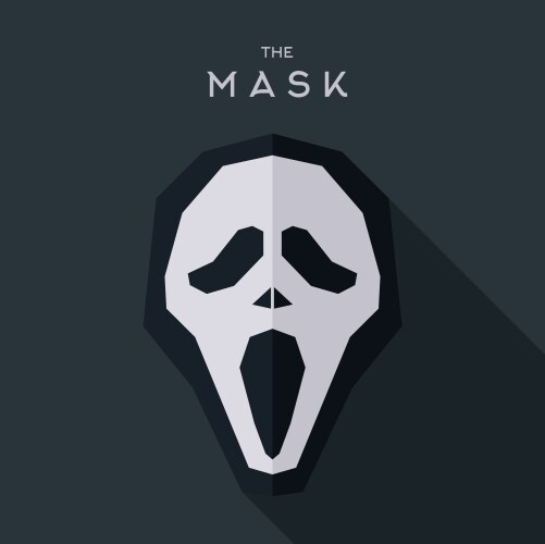 Mask villain into flat style graphics art Vector Image