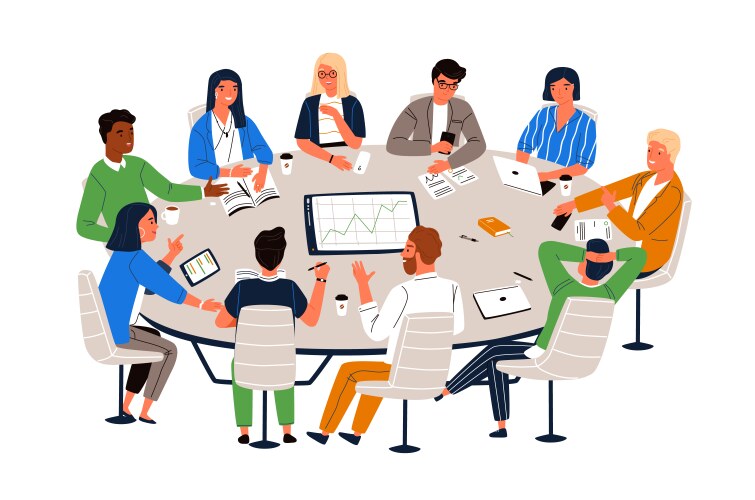 Cartoon Discussion Group Vector Images (over 12,000)