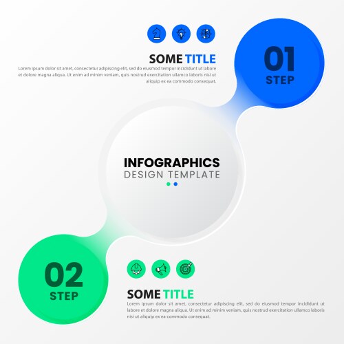 Infographic template 2 options with icons and text