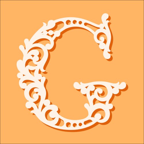 Laser cut template initial monogram letters Vector Image