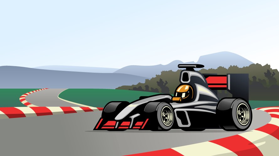 Cartoon car racing sport professional competition Vector Image