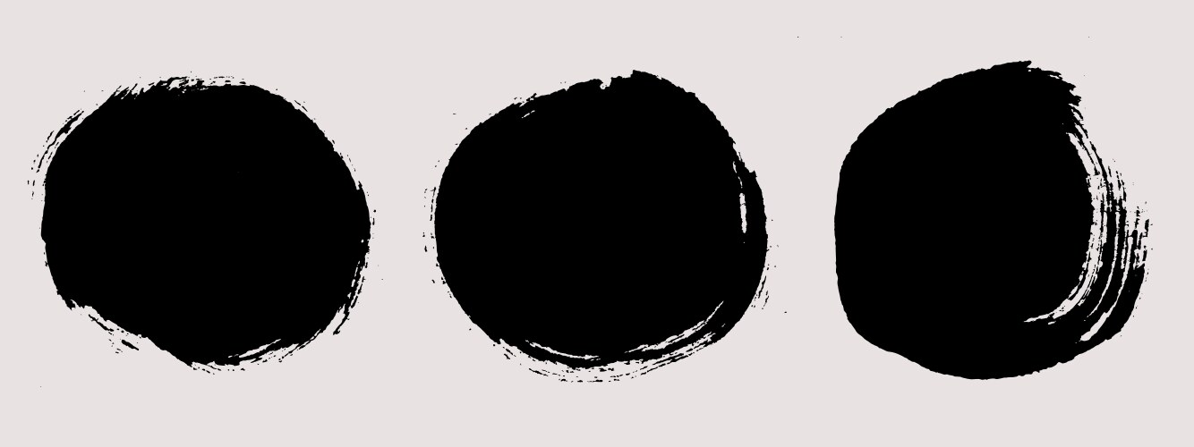 Round brush strokes circle text boxes Royalty Free Vector