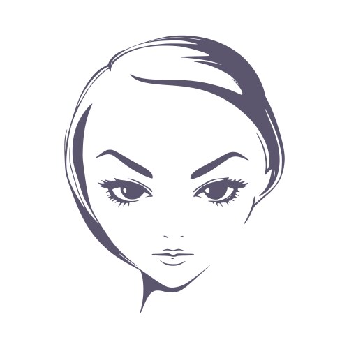 Young woman face front view in low key style Vector Image