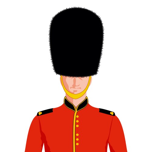 Cartoon a british royal guard Royalty Free Vector Image