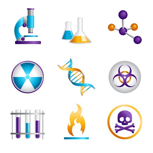 Science pattern symbols of chemical lab Royalty Free Vector