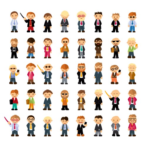 People characters collection cartoon set Vector Image