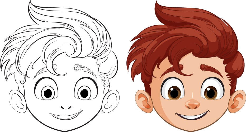 Cute boy face smiling Royalty Free Vector Image