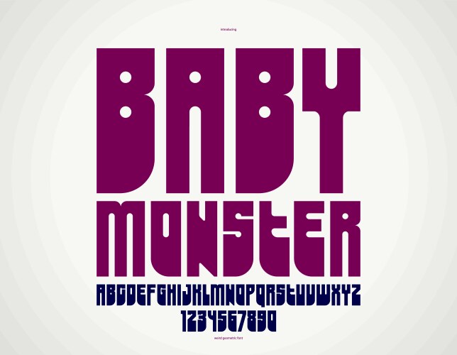 Bold and strong geometric font for logos Vector Image