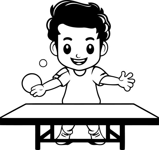 Cartoon Table Tennis Kids Vector Images (over 220)