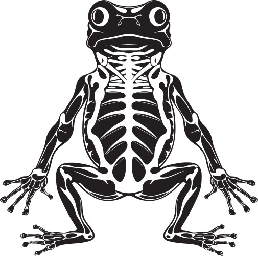 Eerie exoskeleton skeletal frog logo design Vector Image
