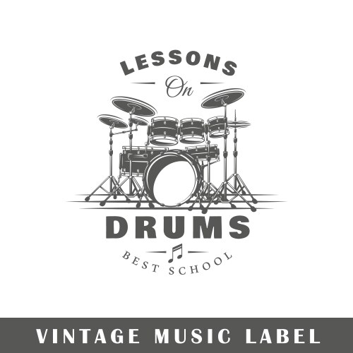 Music recording studio label and logo design Vector Image