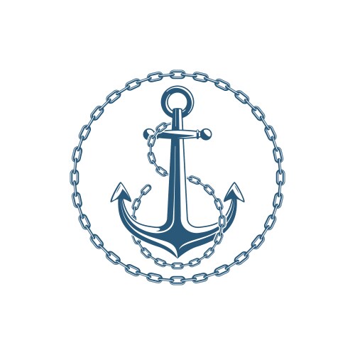 Anchor with circular rope Royalty Free Vector Image