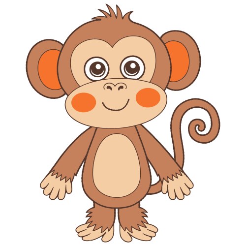 Simple monkey artwork Royalty Free Vector Image