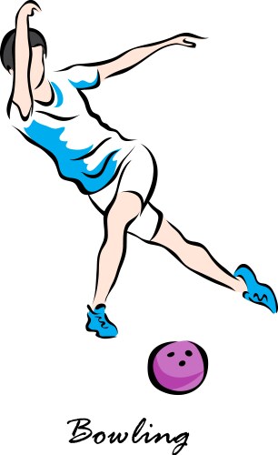 Bowler bowling in cricket championship sports Vector Image