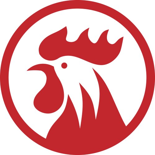 Chicken heads with circle logo Royalty Free Vector Image