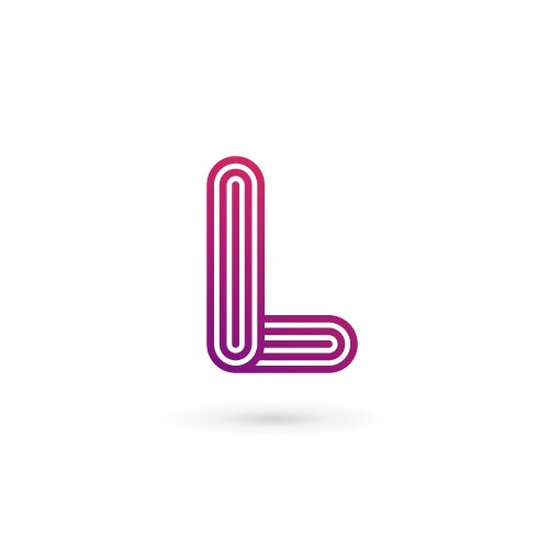 Letter l ribbon logo icon design template elements