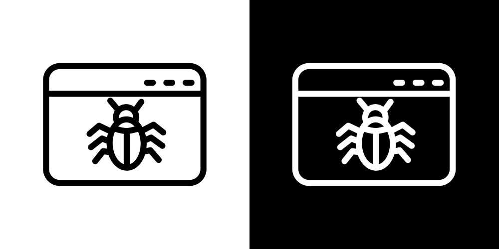 Bug Icon Set Malware Computer Virus Symbol Vector Image
