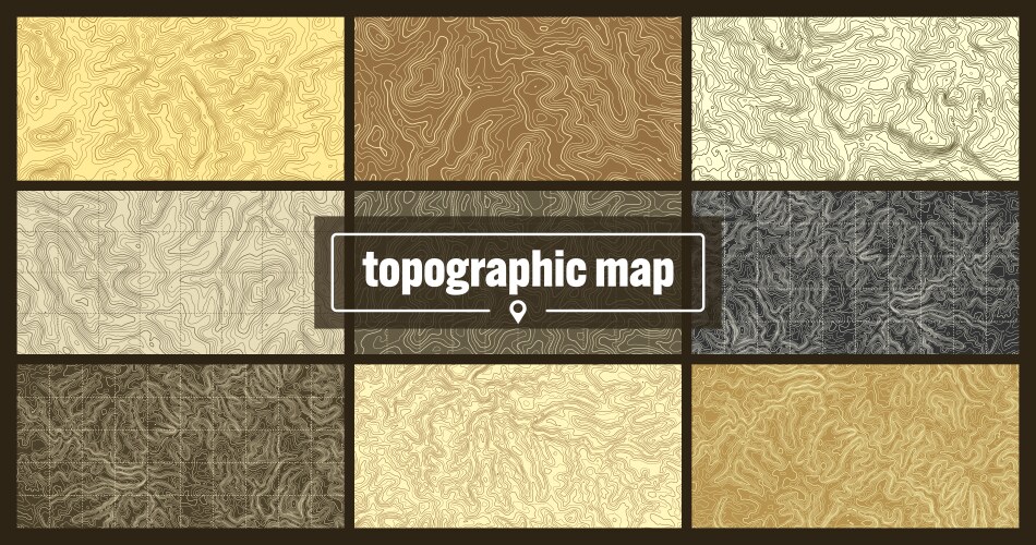 Colorful topographic map with contour lines Vector Image