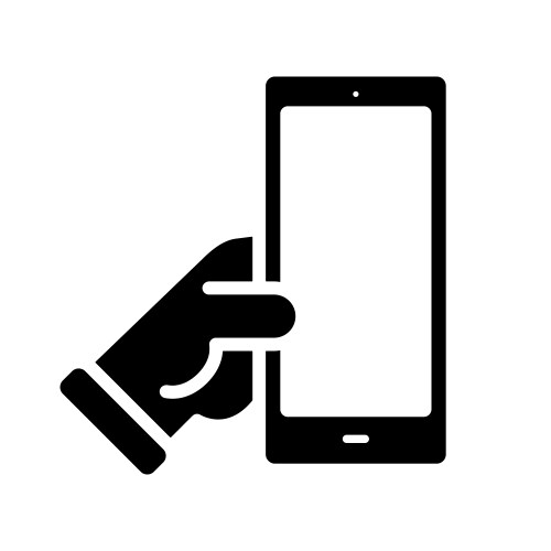 Hand holding modern mobile phone icon Royalty Free Vector