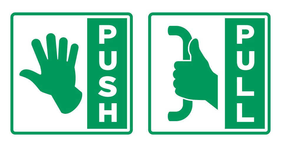 Pull Push Door Sign Vector Images (over 140)