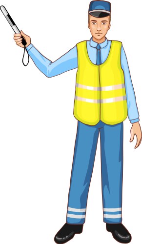 Traffic police cartoon Royalty Free Vector Image
