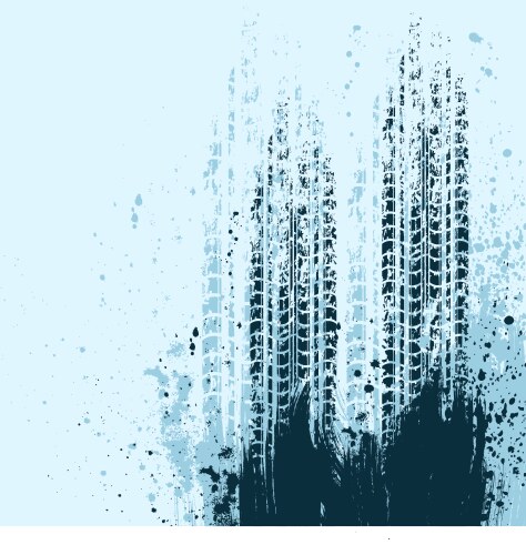 Blue tire tracks background Royalty Free Vector Image