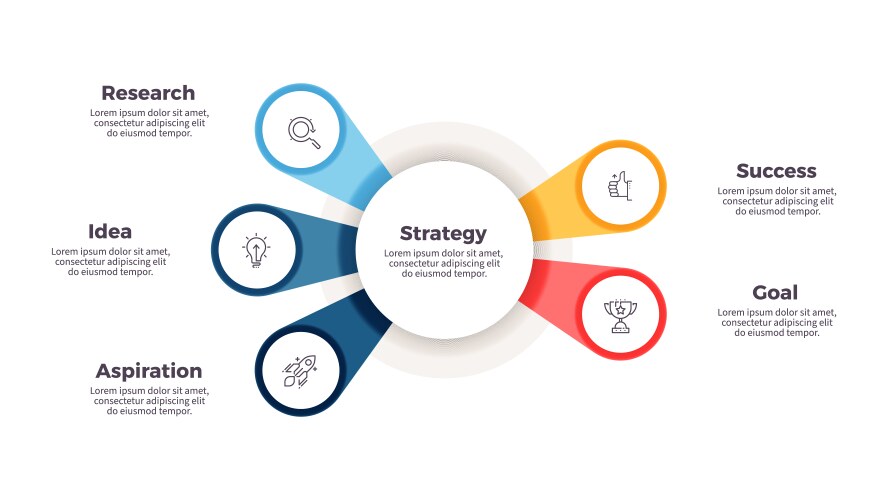 5 parts infographic design and marketing icons Vector Image
