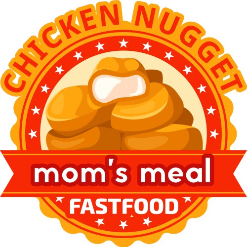 Logo for crispy chicken nuggets Royalty Free Vector Image