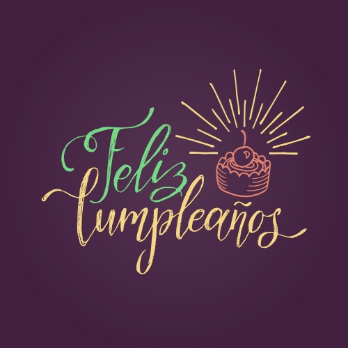 Feliz cumpleanos translated happy birthday Vector Image