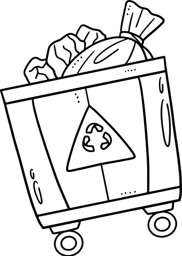 Boy picking up litter coloring page for kids Vector Image