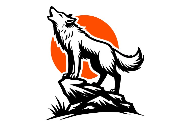 Lone wolf silhouette Royalty Free Vector Image