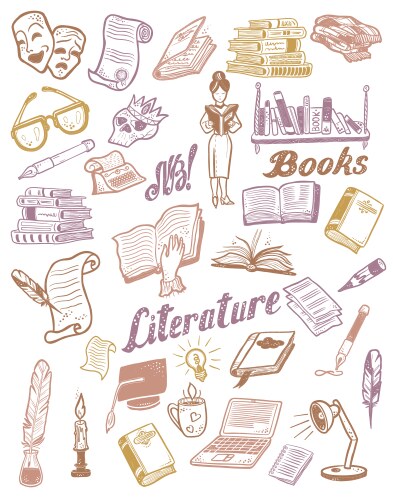 Studying at school sketch doodle background Vector Image