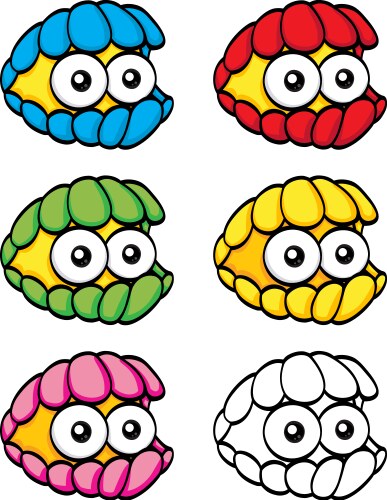 Cartoon shell colored Royalty Free Vector Image