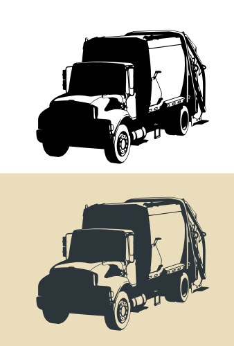 Garbage truck Royalty Free Vector Image - VectorStock